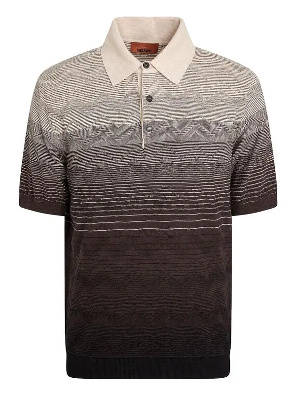 Missoni Spacedyed Jacquardknit Cotton Polo Shirt - Chocolate