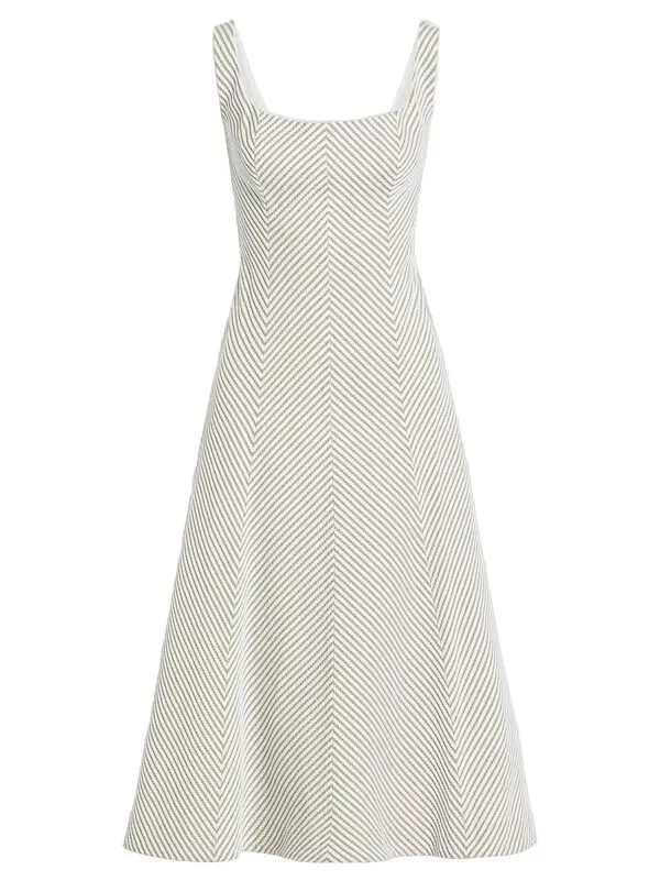 Carolina Herrera Embroidered Cotton Midi Dress - White