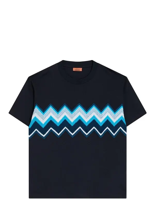Missoni Embroidered Cottonjersey Tshirt - Midnight Blue