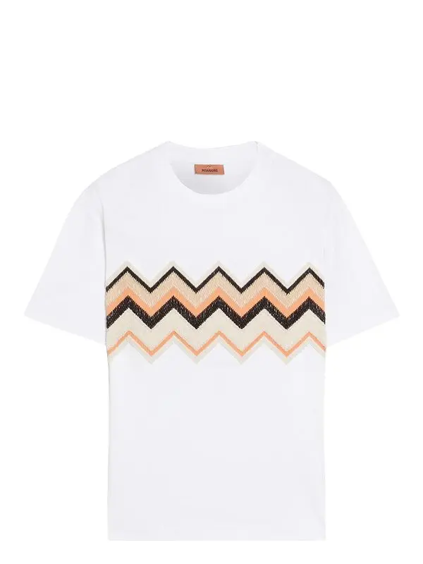 Missoni Embroidered Cottonjersey Tshirt - White