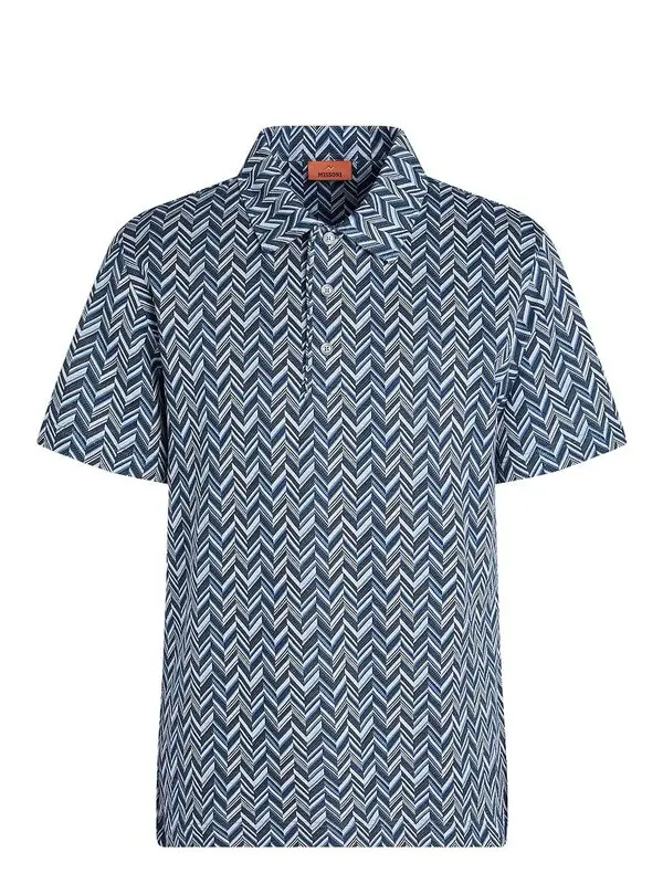 Missoni Cottonjacquard Polo Shirt - Light Blue