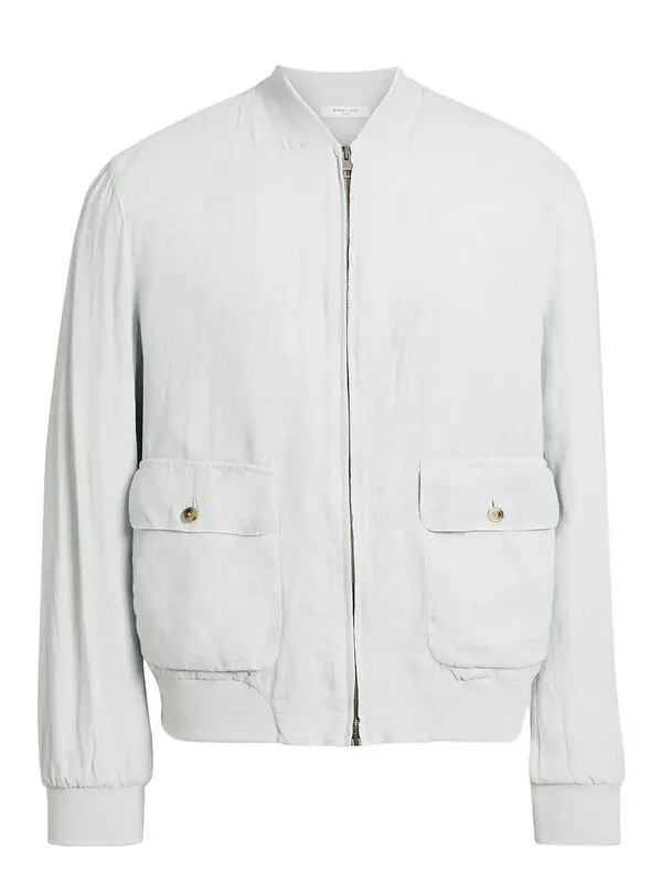 Boglioli Linen Bomber Jacket - Light Gray