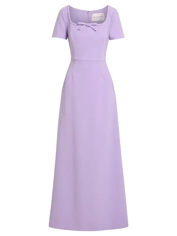 Carolina Herrera Bow-detailed Crepe Gown - Lilac