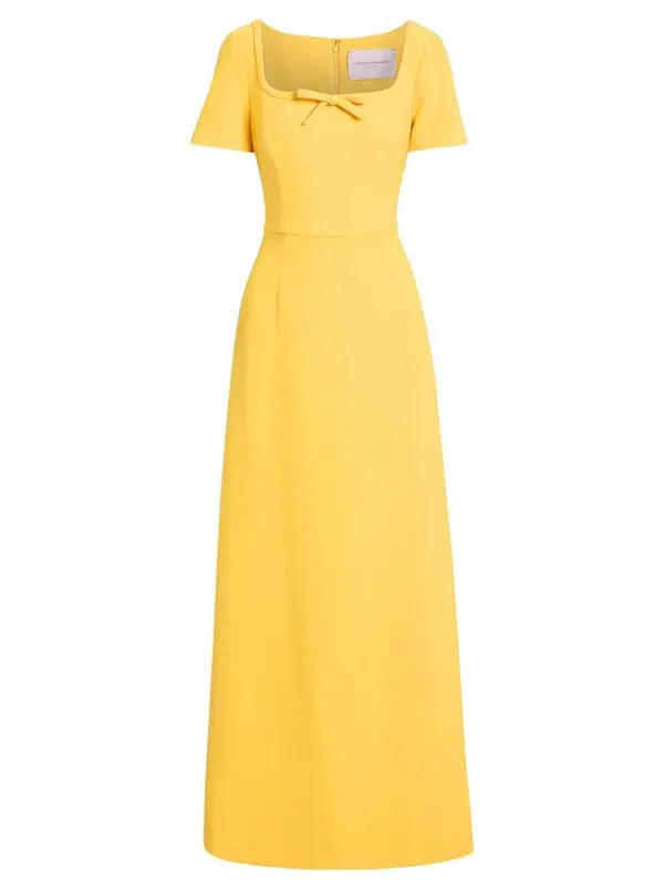 Carolina Herrera Bow-detailed Crepe Gown - Yellow