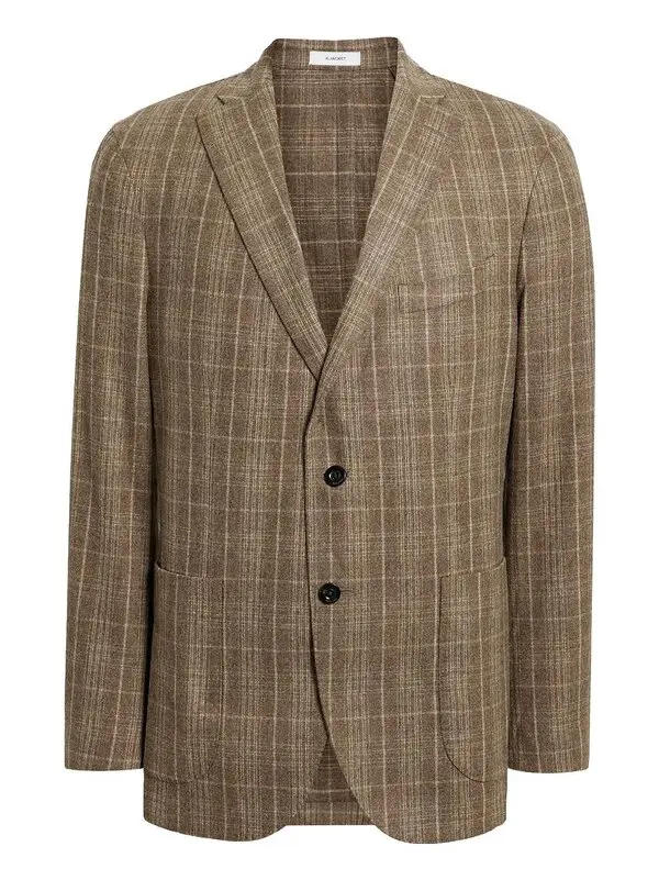 Boglioli Checked Woolflannel Blazer - Taupe