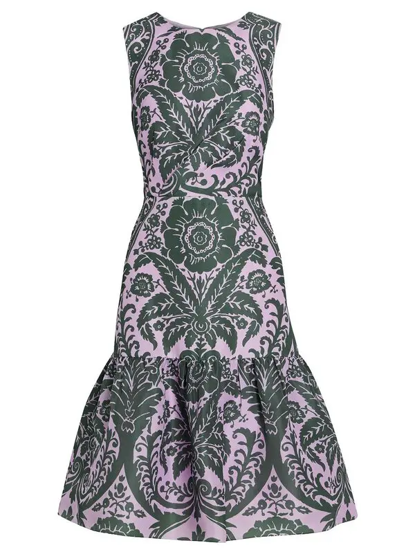 Carolina Herrera Floral-print Silk Dress - Lilac