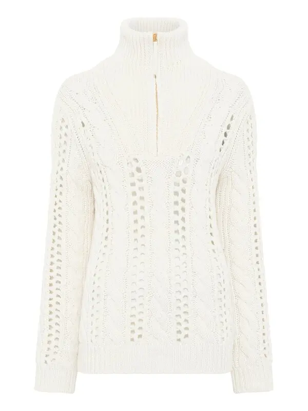 Gabriela Hearst Idris Mockneck Cashmere Pullover - Ivory
