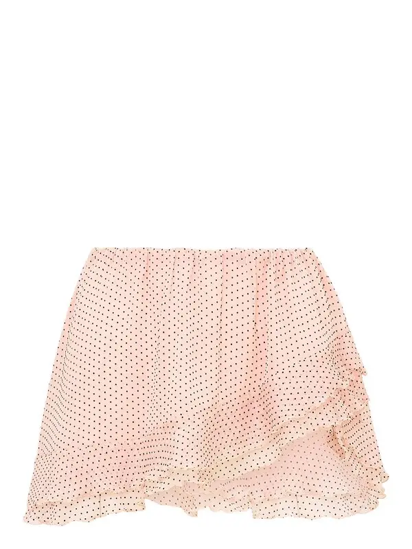 LoveShackFancy Renza Chiffon Mini Skirt - Light Pink