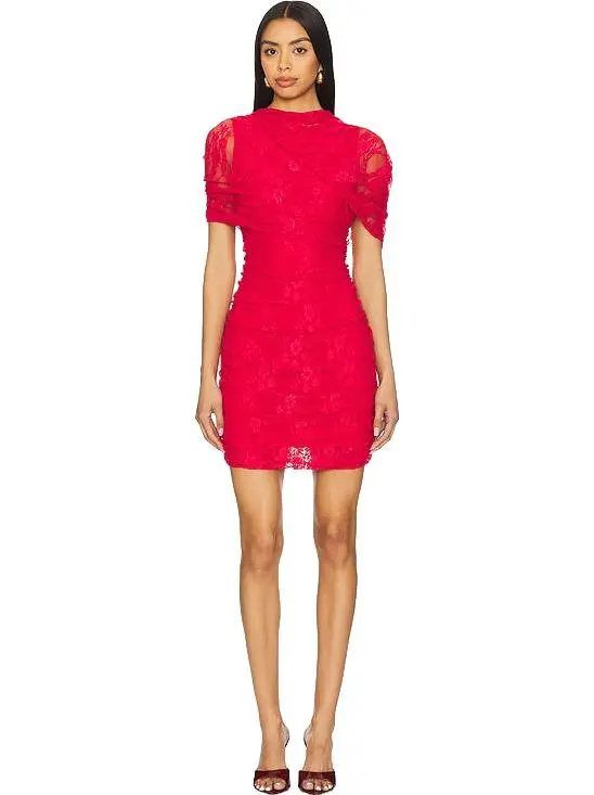 Amanda Uprichard Evianna Lace Dress - Red