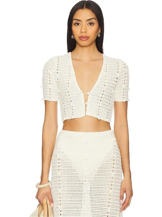 Devon Windsor Hada Crochet Top - Off White