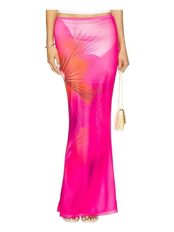 RUNAWAY THE LABEL Zarela Maxi Skirt - Pink Flower