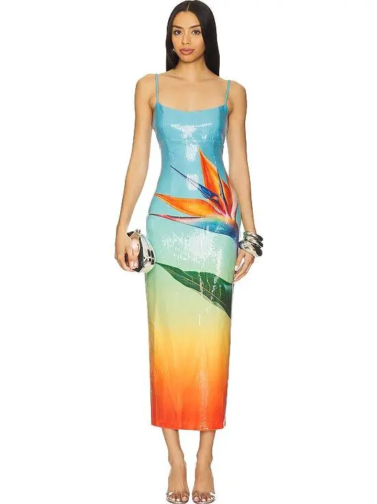 RUNAWAY THE LABEL Kyra Midi Dress - Paradise Ombre