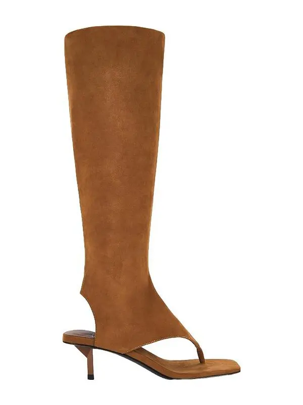 Jeffrey Campbell Confidence Thong Boots - Tan Suede