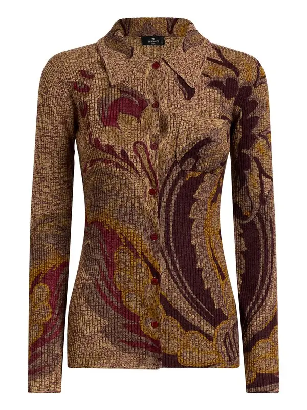 Etro Paisley-jacquard Wool Cardigan - Multi