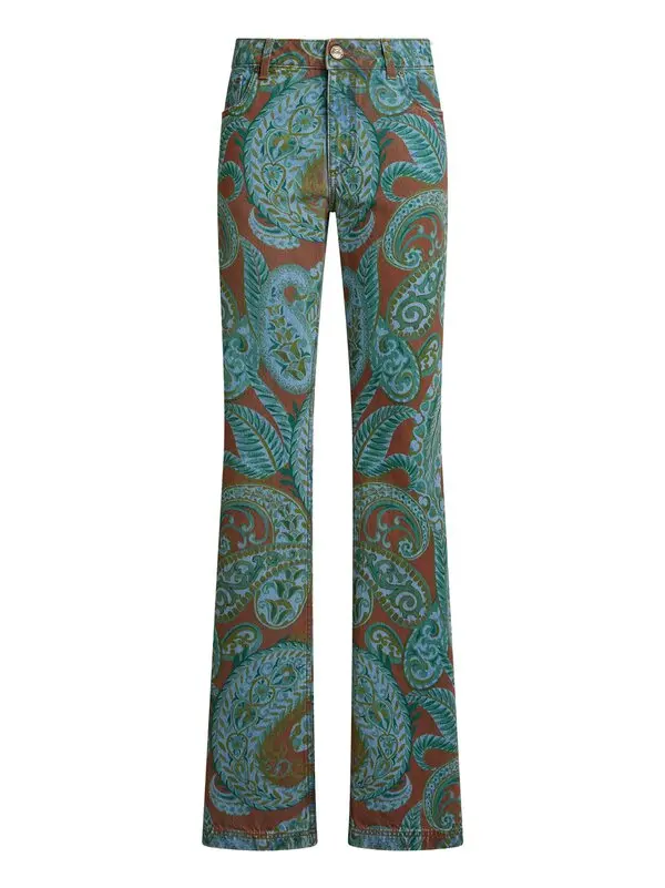 Etro Printed Low-rise Flared-leg Jeans - Multi