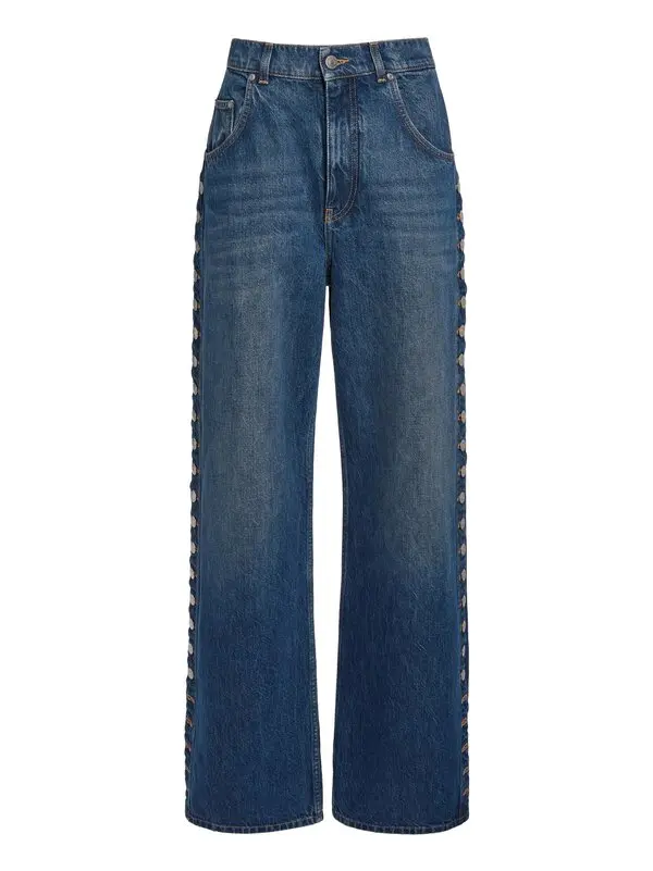 Stella McCartney Buttoned Wide-leg Jeans - Medium Wash