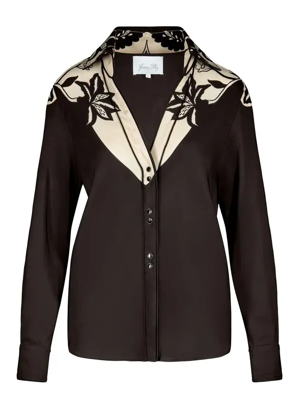 Johanna Ortiz Hacia Puerto Silk Shirt - Black,white