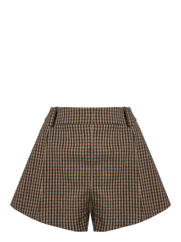 Françoise Ruby Wool-blend Tweed Shorts - Plaid