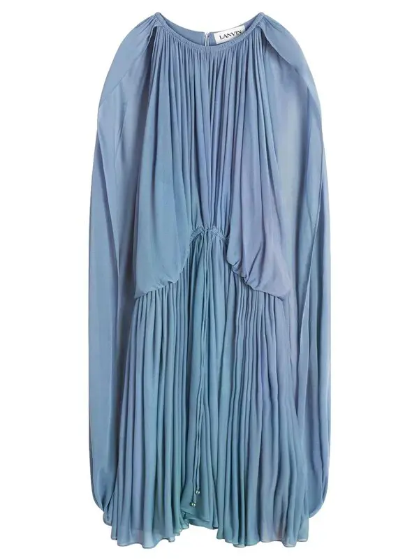 LANVIN Pleated Cape Dress - Blue