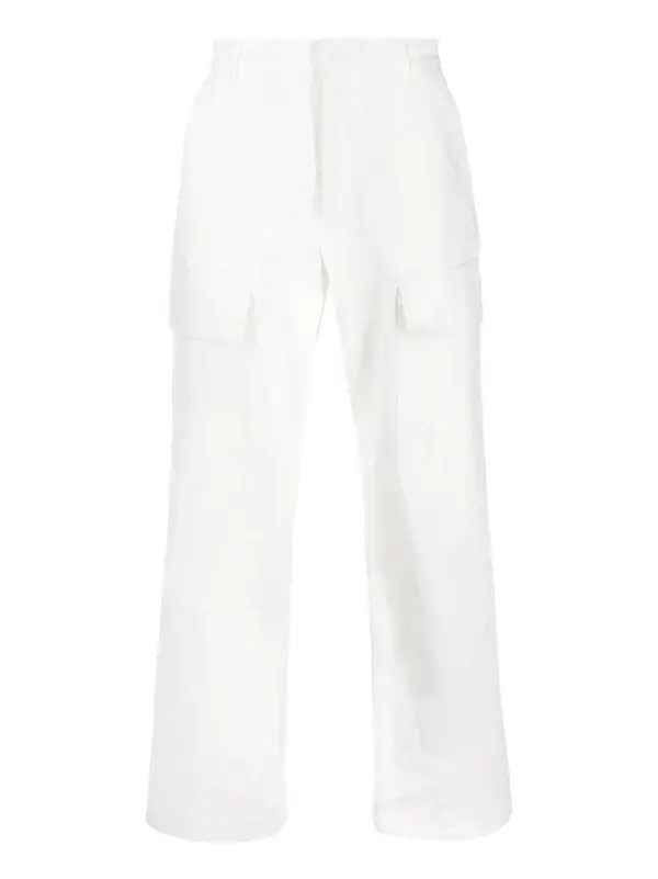 SKY HIGH FARM WORKWEAR Logo-patch Wide-leg Cargo Jeans - White