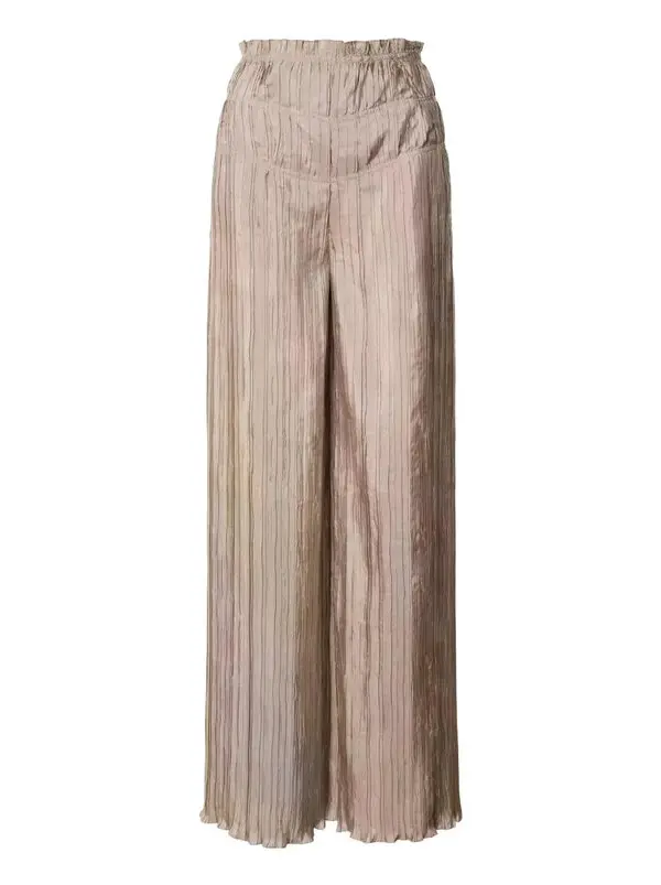 Alberta Ferretti Silk Trousers - Neutrals