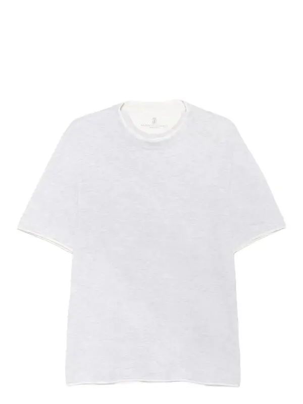 Brunello Cucinelli Faux-layered T-shirt - Grey