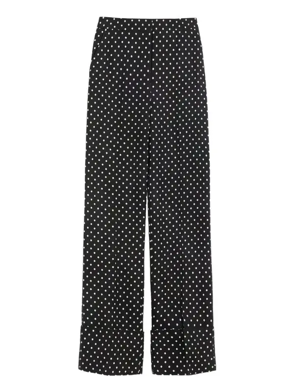 Valentino Garavani Polka-dot Pattern Trousers - Black