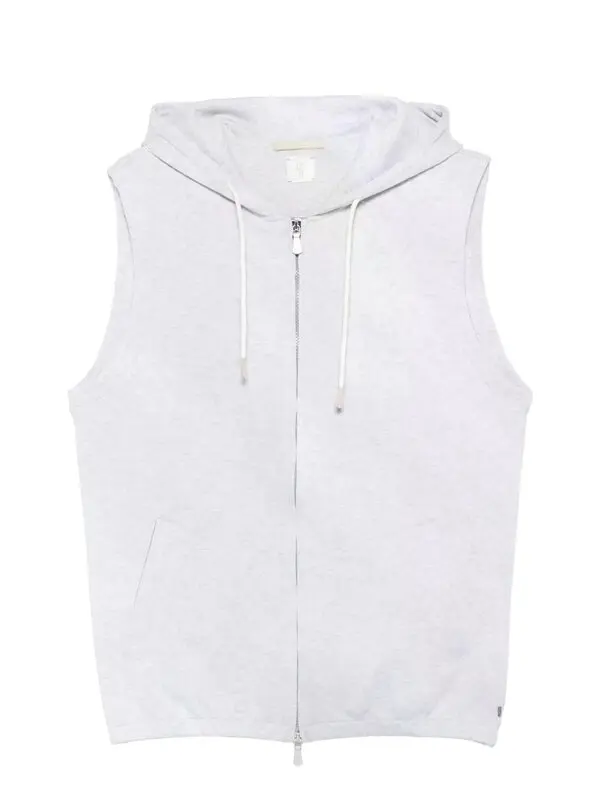 Eleventy Sleeveless Hoodie - Grey