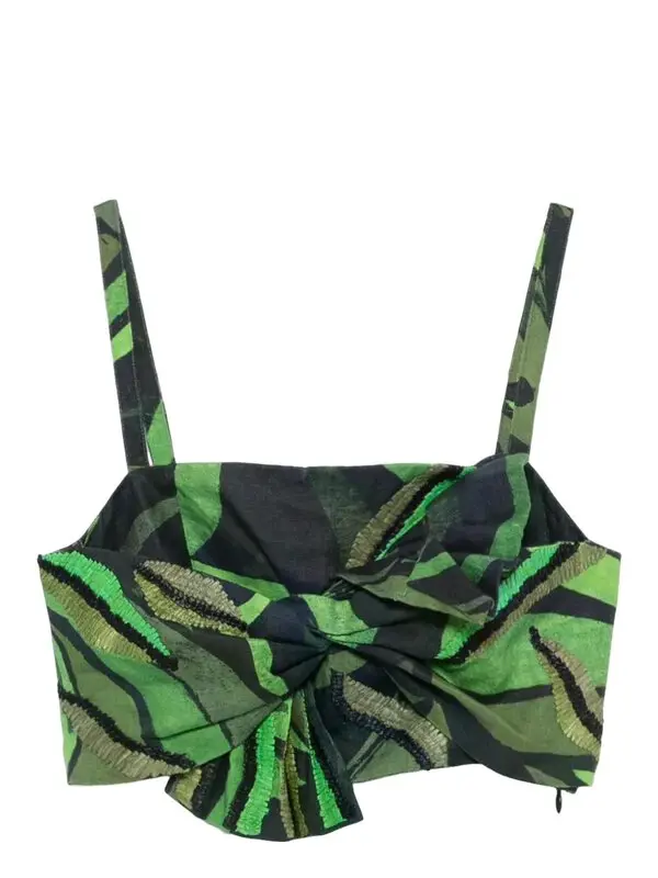 Farm Rio Coconut Tree Flow Crop Top - Green