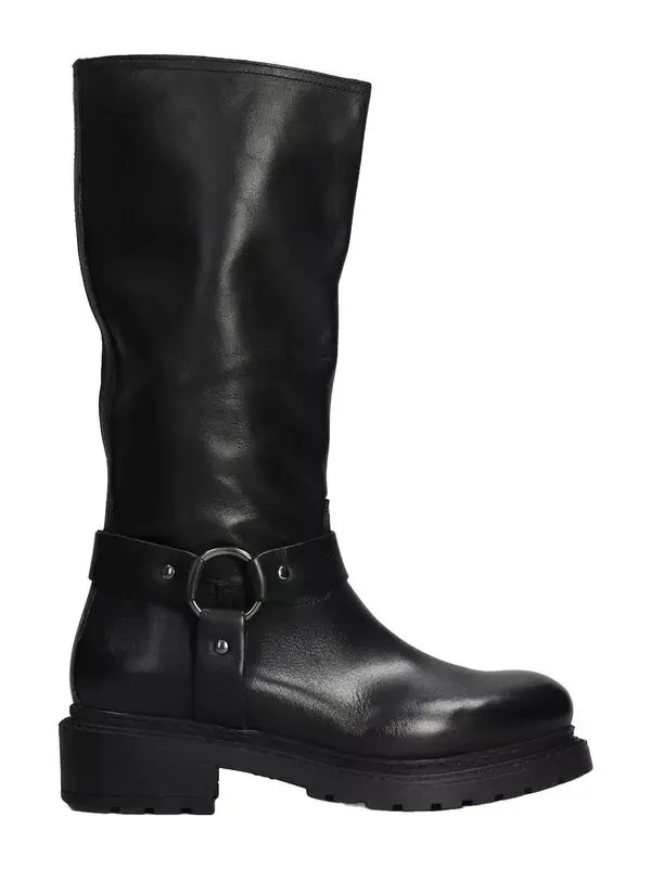 METISSE Leather Boots - Black