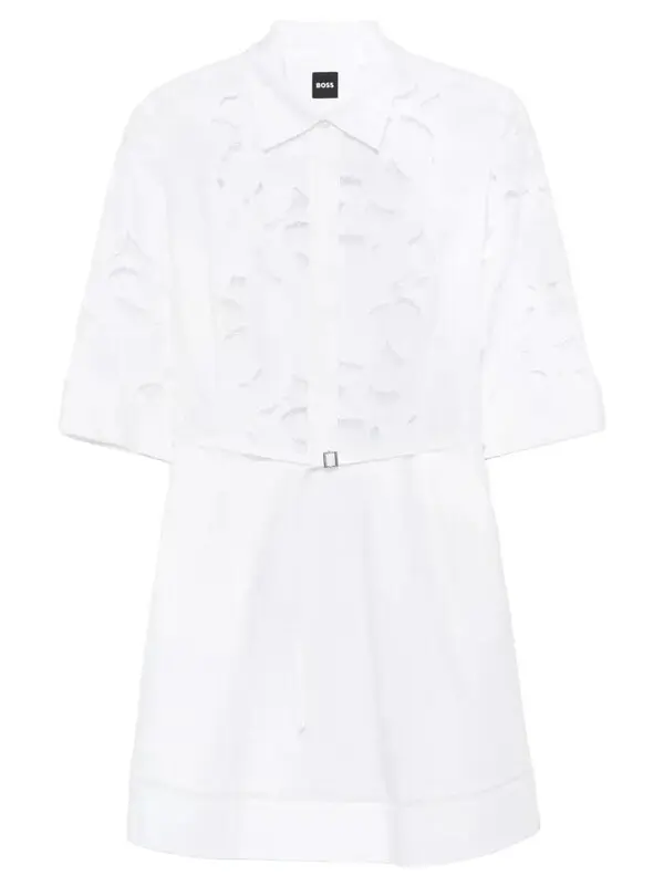 Hugo Boss Derodi Mini Shirtdress - White