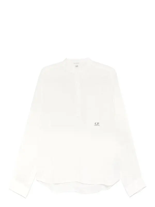 C.P. COMPANY Linen Long-sleeve Shirt - White