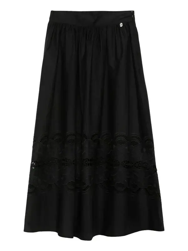 Liu Jo Embroidered Midi Skirt - Black