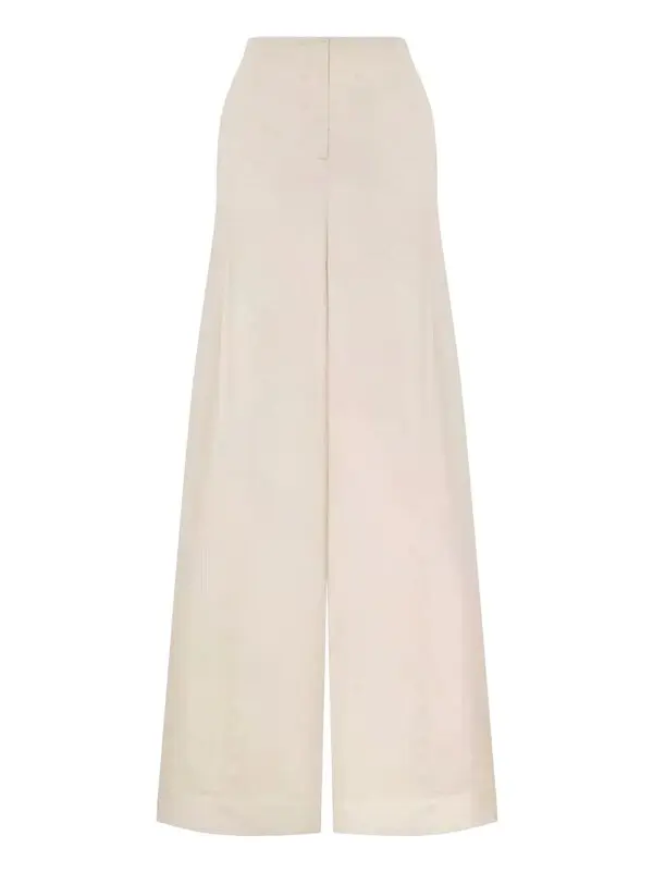 Alberta Ferretti High-rise Palazzo Trousers - Neutrals