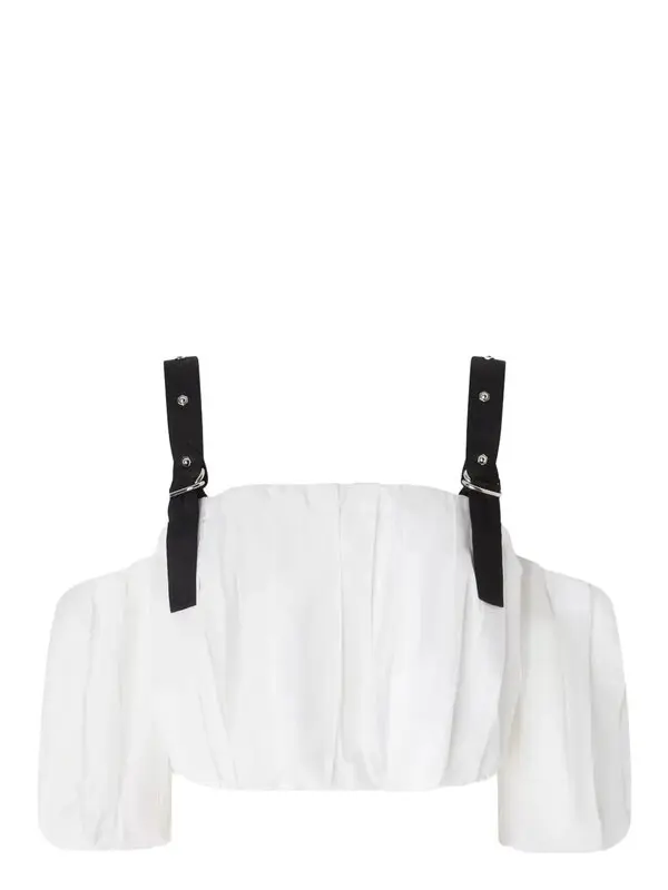 Pinko Adjustable Cropped Top - White