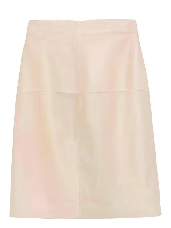 Kiton Leather Mini Skirt - Neutrals
