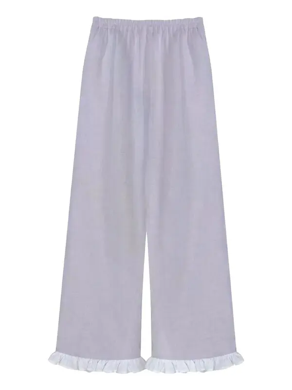 Sleeper Organic Linen Straight-leg Trousers - Purple