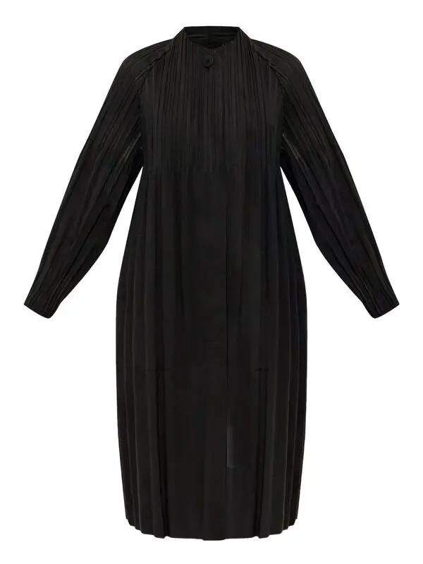 Issey Miyake Pleated Coat - Black