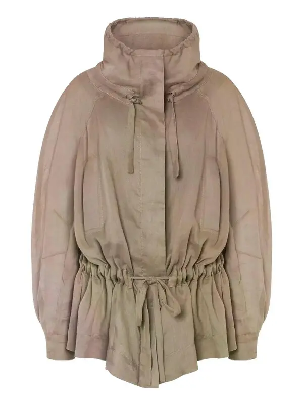 Alberta Ferretti Drawstring-waist Jacket - Neutrals