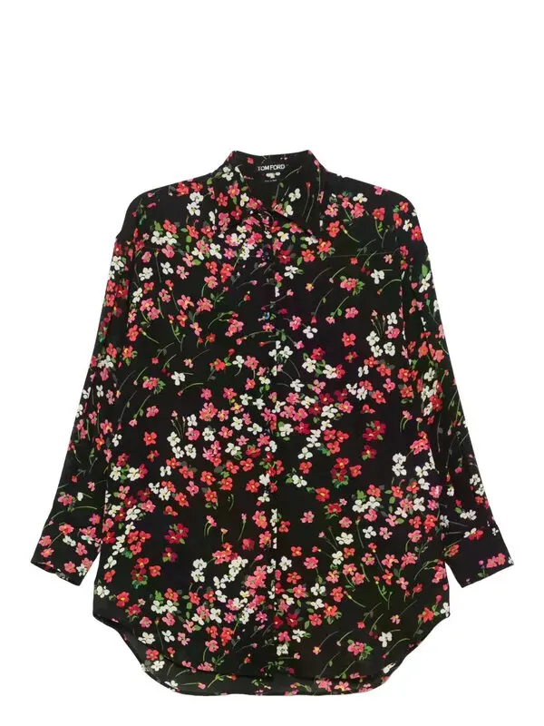 TOM FORD Floral-print Shirt - Black