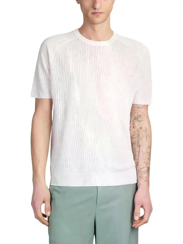 ROBERTO COLLINA Ribbed T-shirt - White