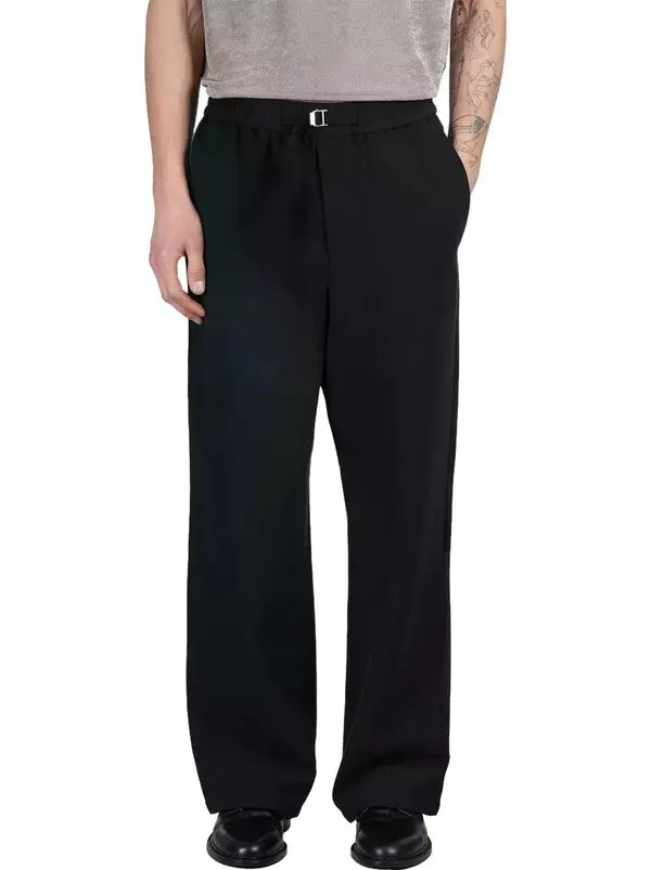 Ami Logo-buckled Trousers - Black