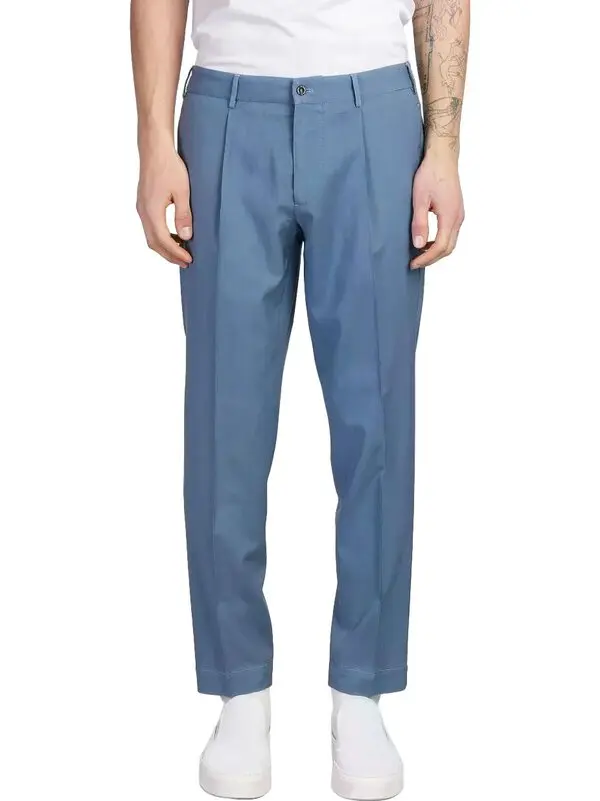 SANTANIELLO Pleated Trousers - Blue