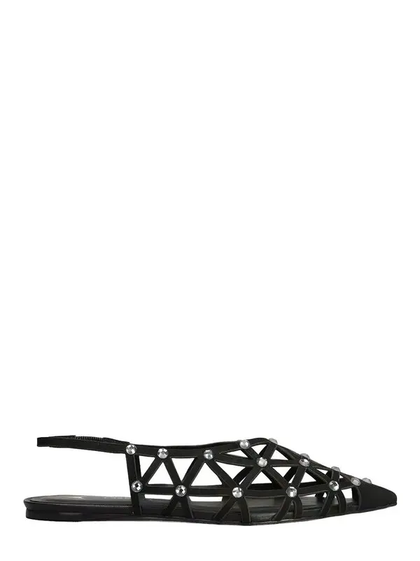ANDREA CARRANO Rhinestone-embellished Ballerina Flats - Black