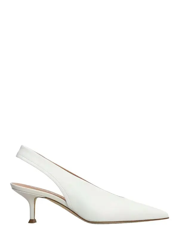 LELLA BALDI Leather Slingback Pumps - White