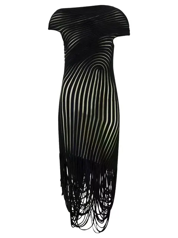 FERRAGAMO Draped Asymmetric Midi Dress - Black