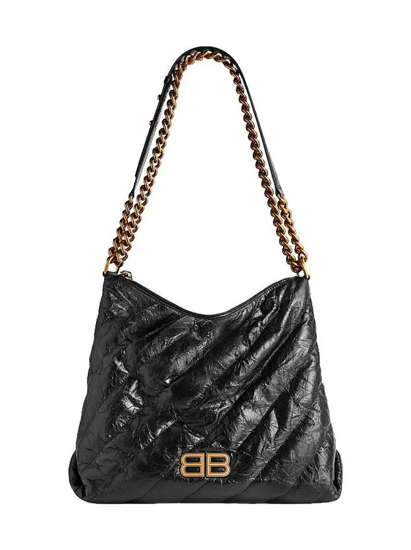 Balenciaga Crush Hobo Bag - Black