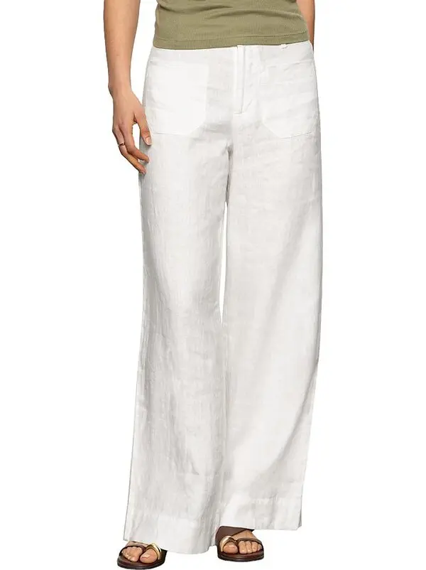 Sanctuary The Linen Marine Wide Leg Pants - White