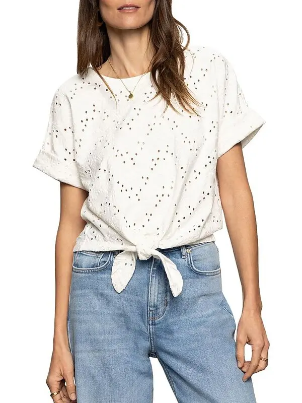 Sanctuary All Day Eyelet Tee - Bleached White
