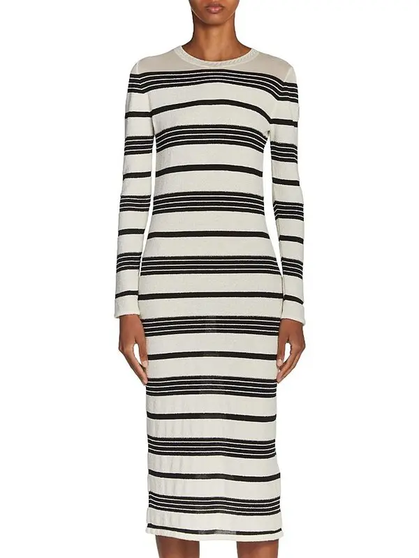 Moncler Striped Midi Dress - Dark Gray